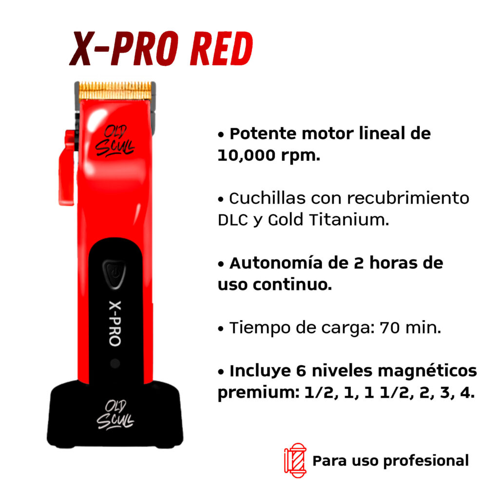 Preventa - Maquinas para Barbería X-Combo Eclipse Red - Old Scull